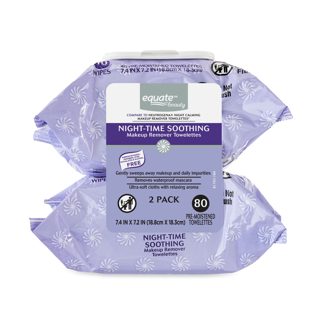 Equate Night-Time Soothing Makeup Remover Wipes for Face Care – MegoDeals