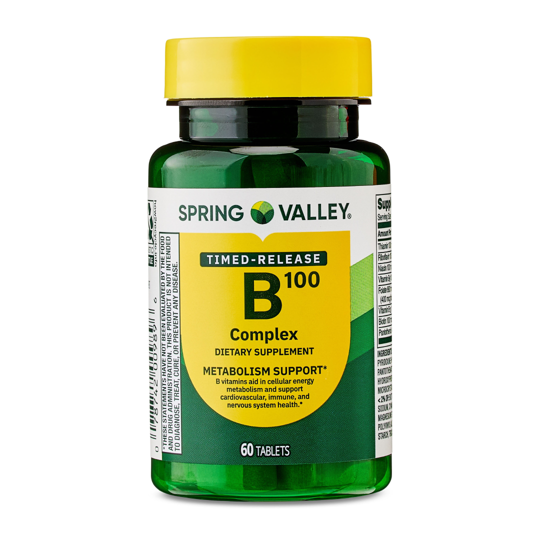 Spring Valley B-100 Complex Dietary Supplement – 60 Count Timed-Release ...